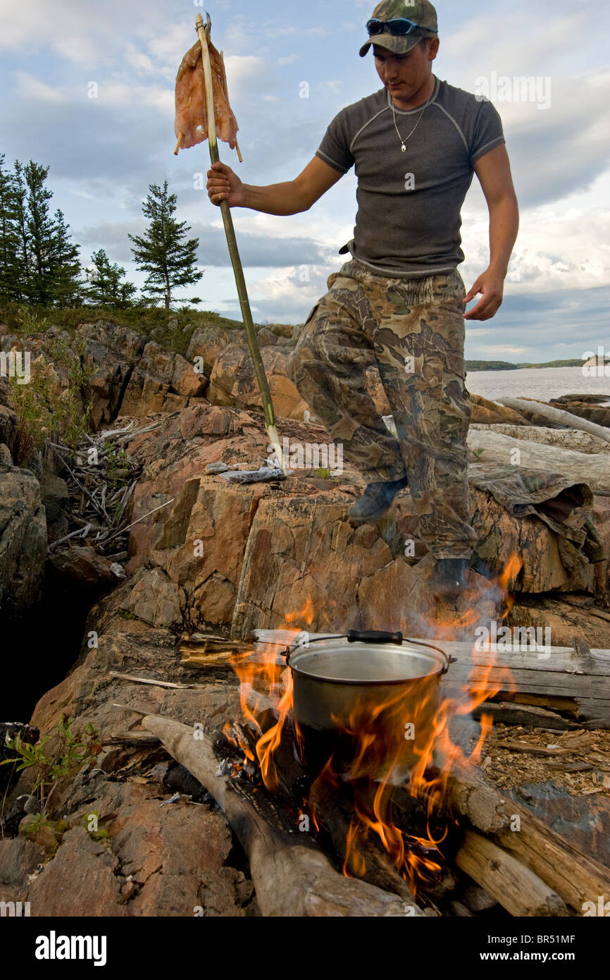 First Nation Fisherman Fort Chipewyan Canada Stock Photo - Alamy