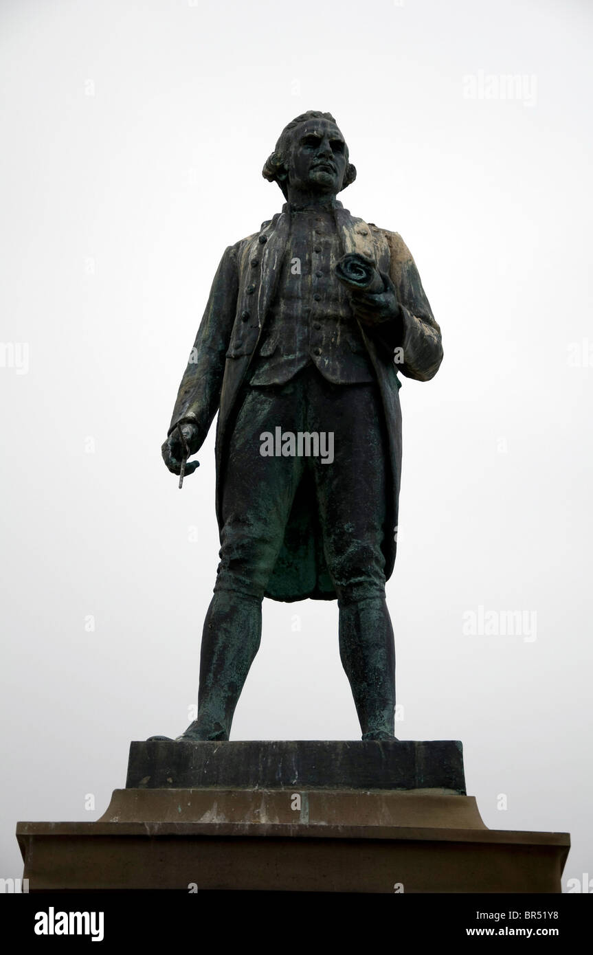Statue to Captain James Cook at Whitby, North Yorkshire, England Stock ...