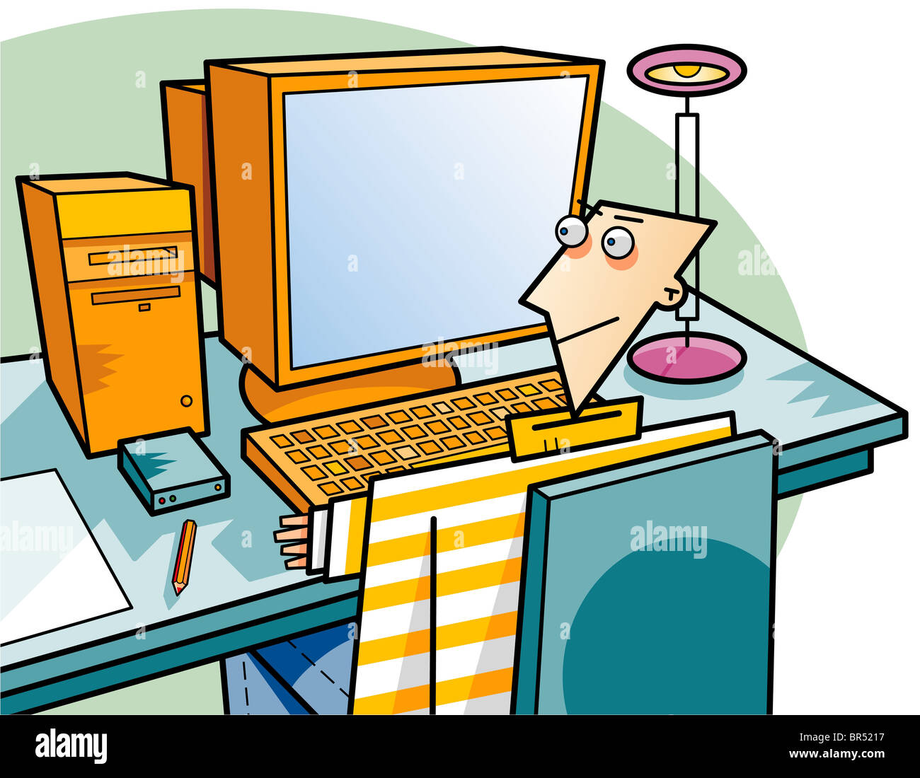 Man sitting at desk with pictures hi-res stock photography and images ...