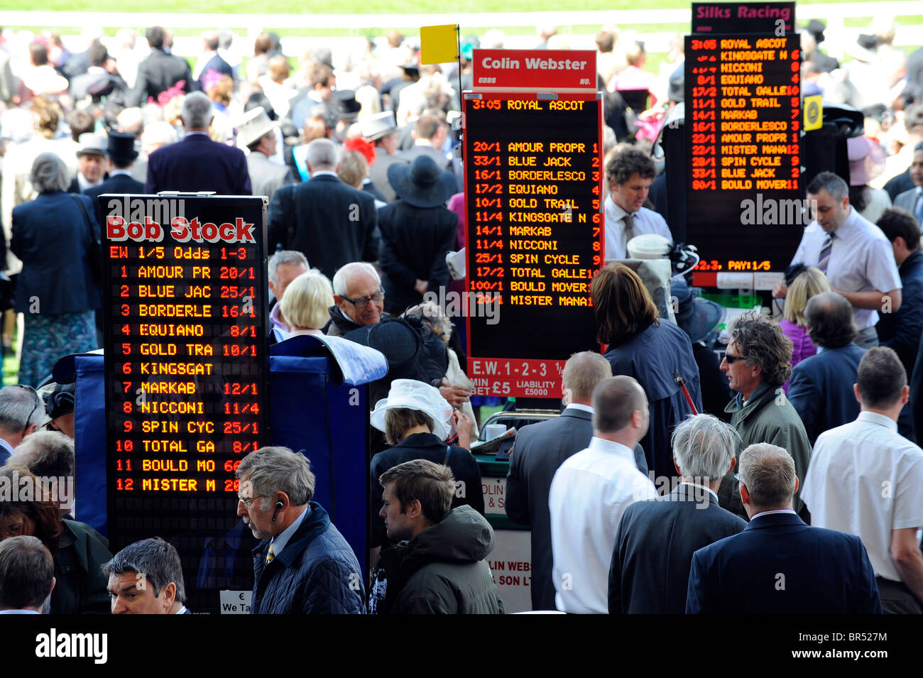 Bookmakers odds boards during day one of Royal Ascot Stock Photo - Alamy