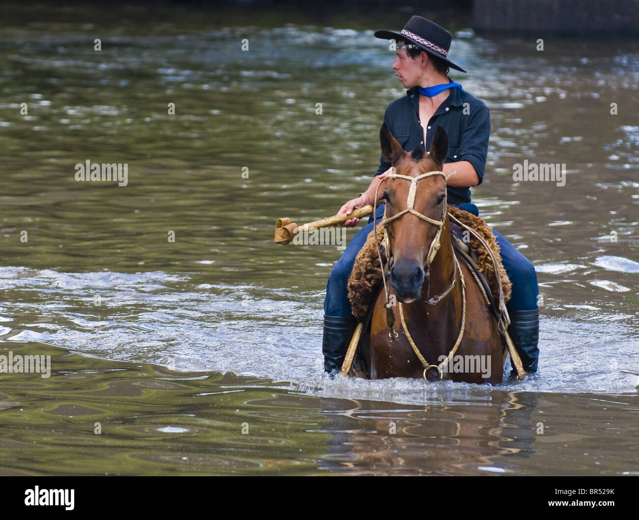Participant in the annual festival Patria Gaucha in Tacuarembo, Uruguay ...