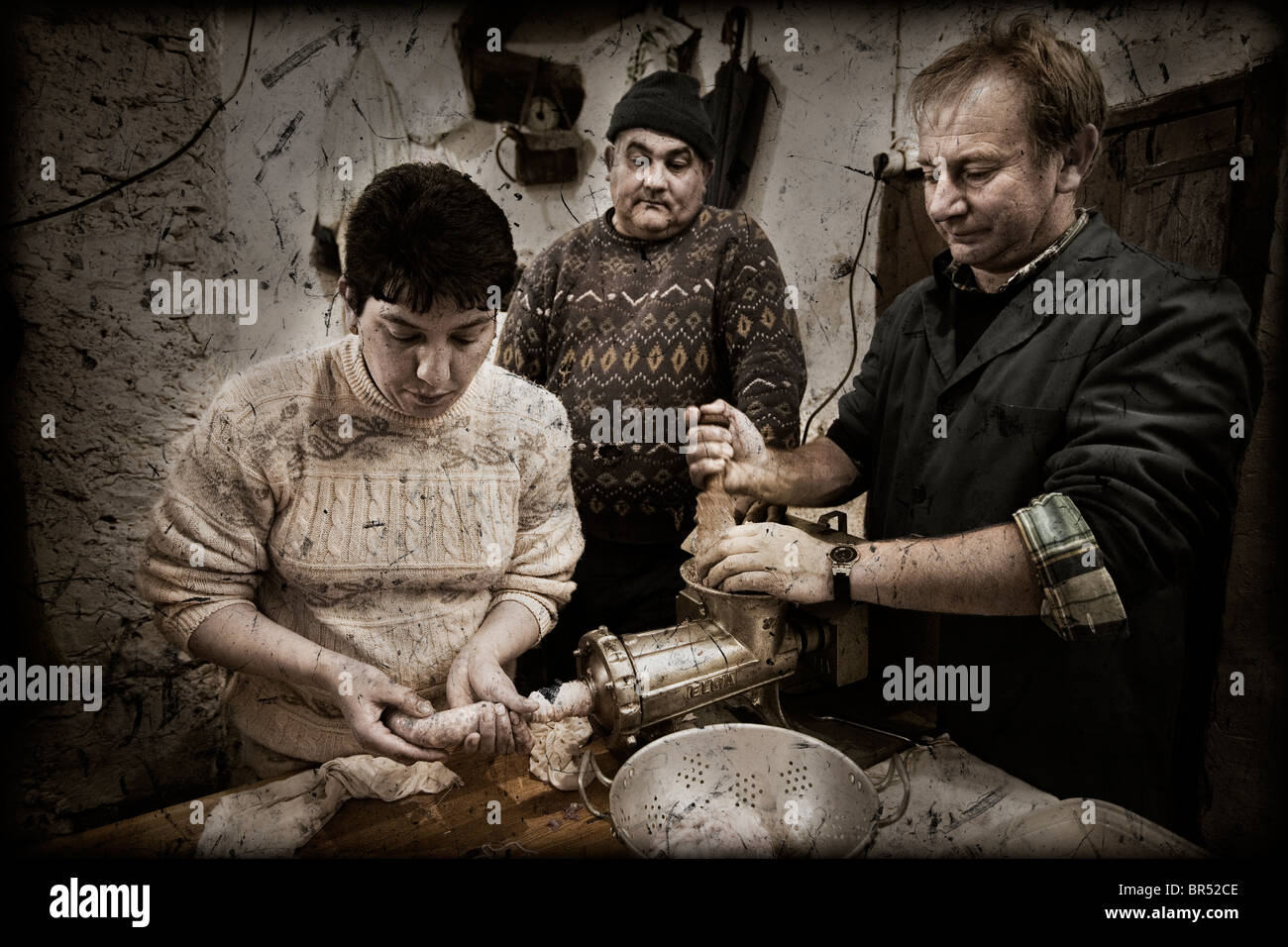 Woman slaughtering pig hi-res stock photography and images - Alamy