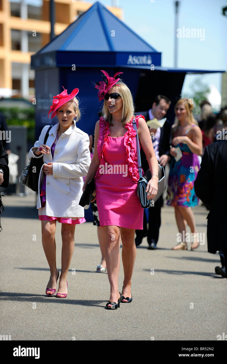 Female race goers wearing hats attend day two of Royal Ascot 2010 Stock ...