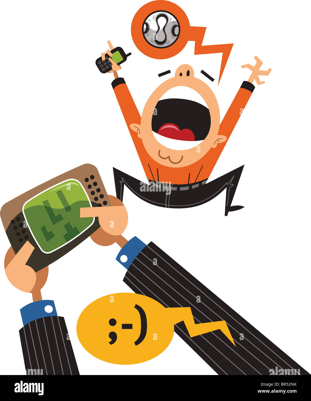 Playing games on pda Stock Photo - Alamy