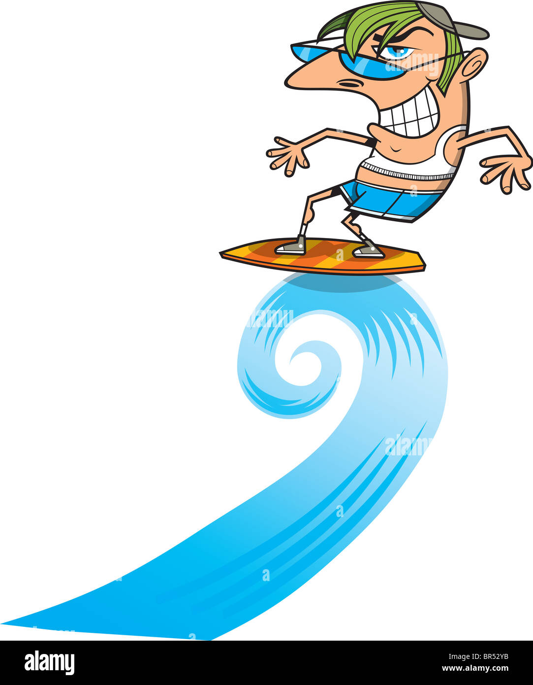 Cartoon surfer man smiling hi-res stock photography and images - Alamy