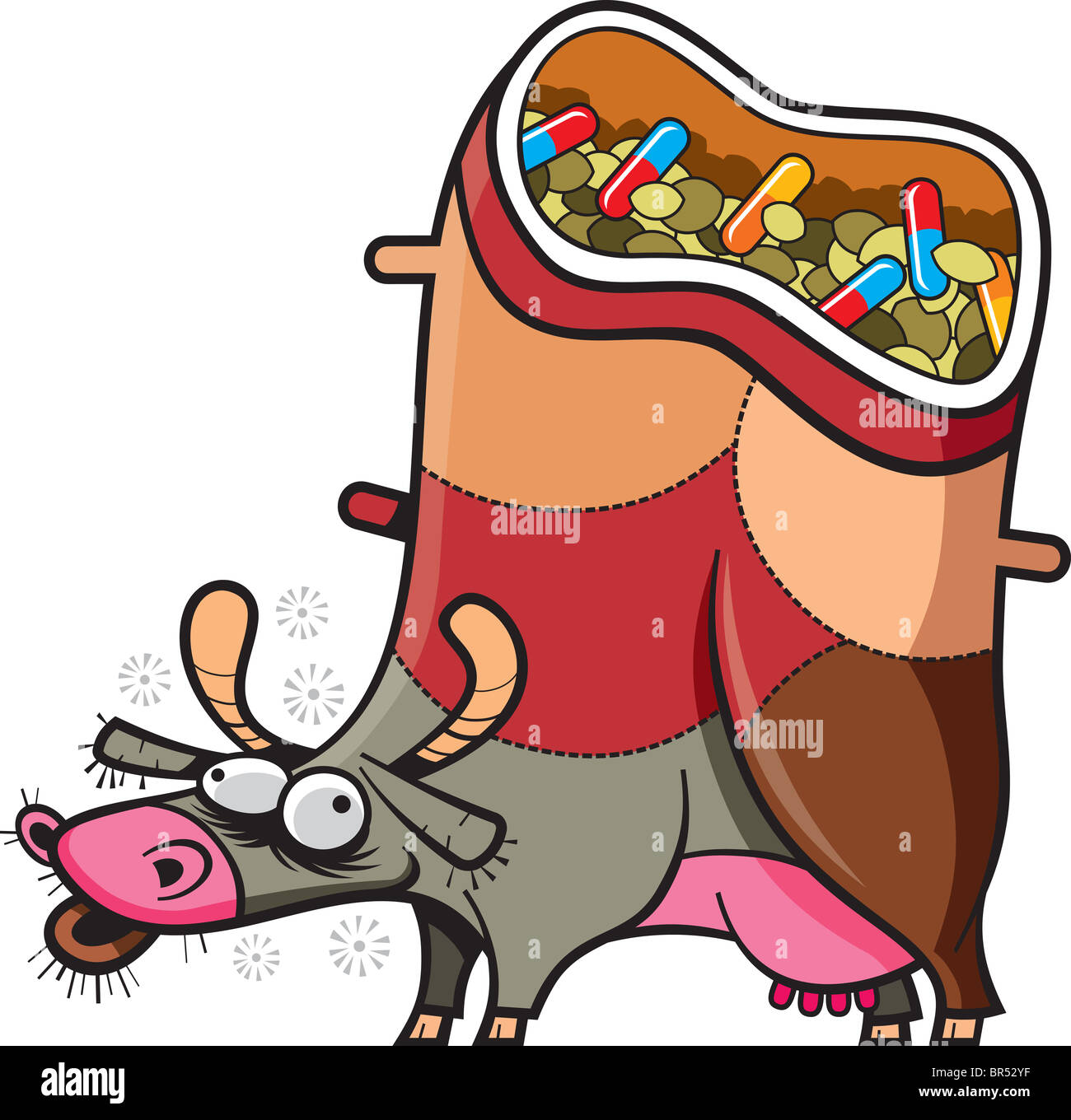 Comical cow illustration hi-res stock photography and images - Alamy