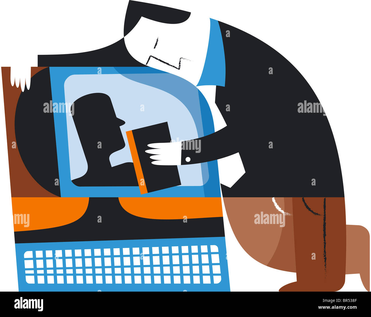 Person computer screens silhouette hi-res stock photography and images ...