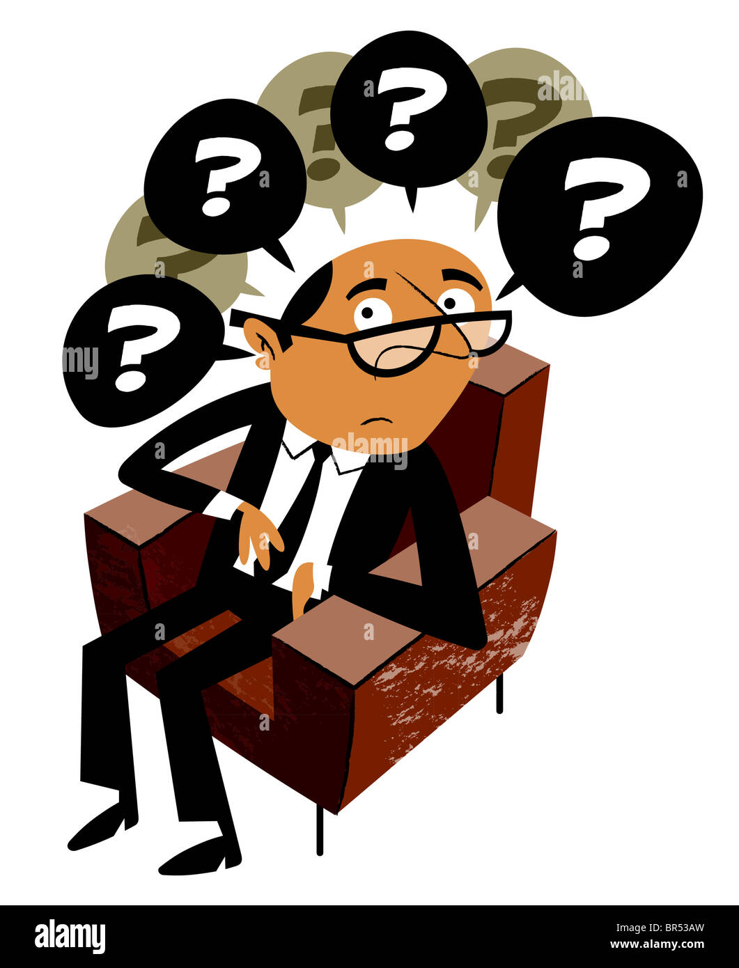 Thinking man in cartoon hi-res stock photography and images - Alamy