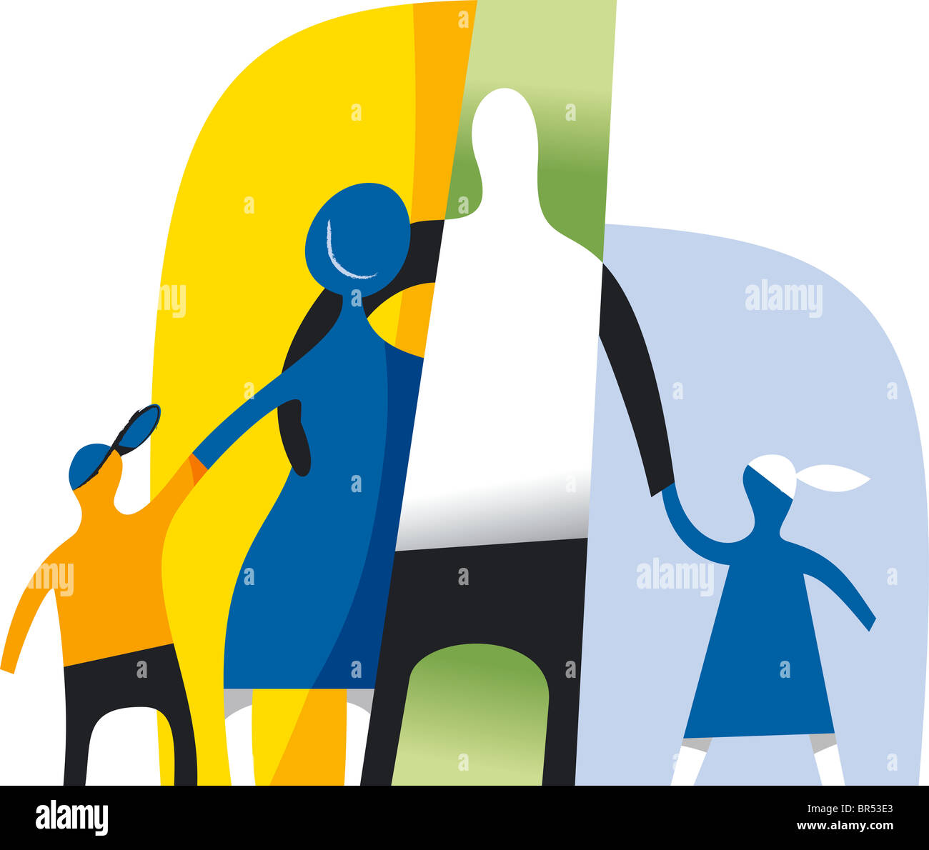 An abstract illustration of a family Stock Photo - Alamy