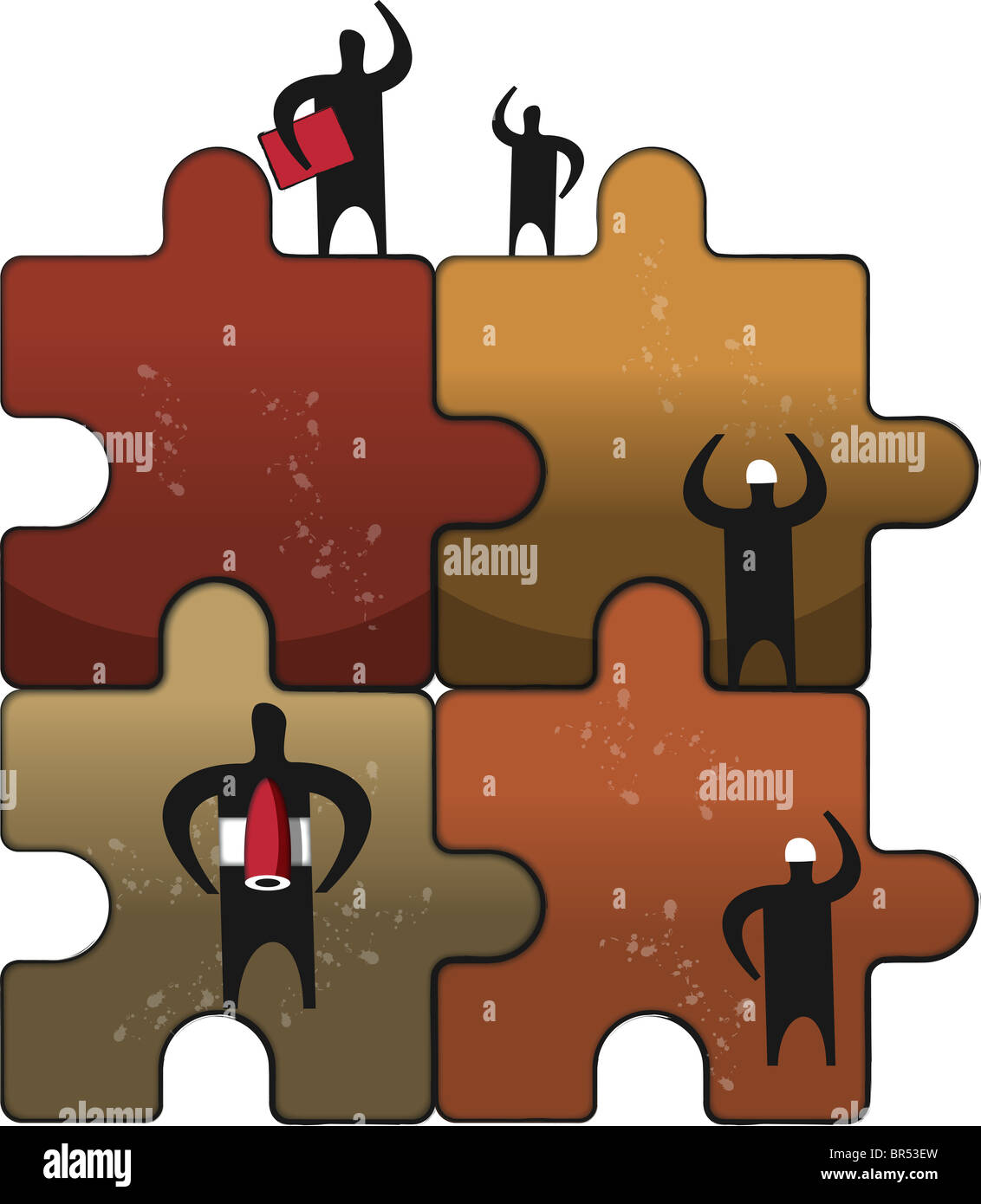 Puzzles illustration hi-res stock photography and images - Alamy