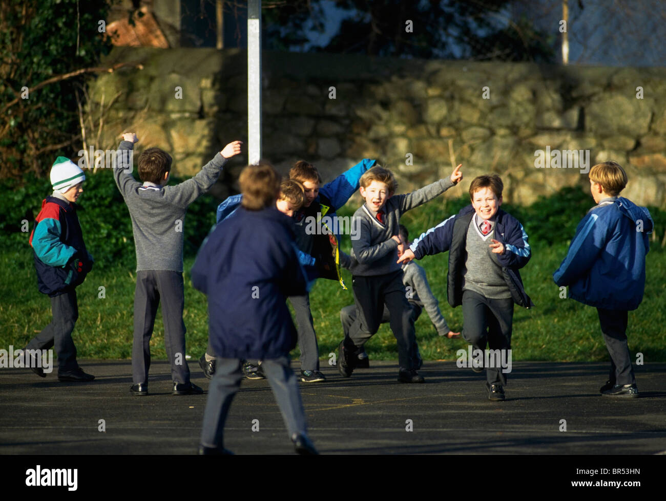 Children Playing In School Play Ground Stock Photo - Alamy