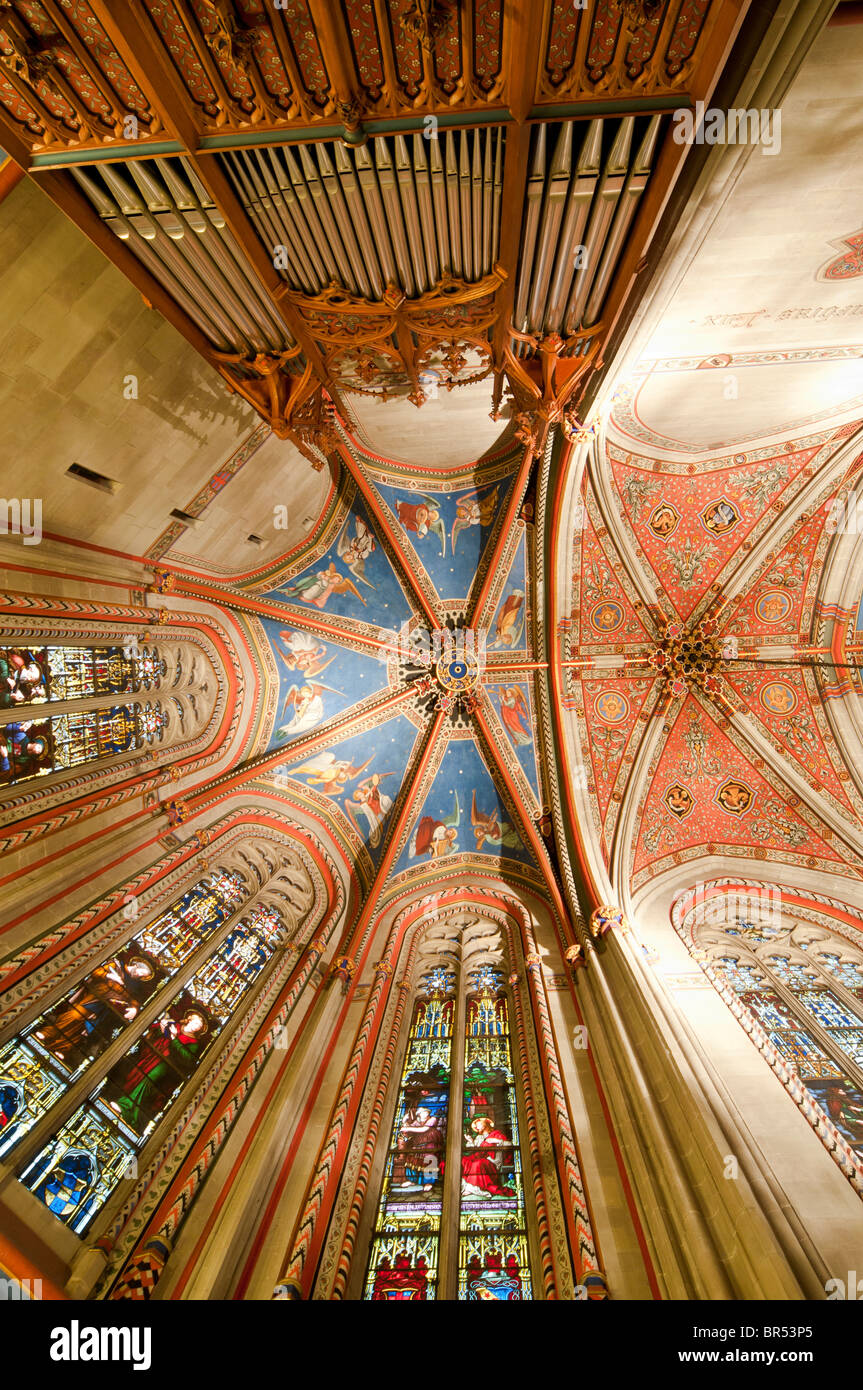 Switzerland, Geneva, Interior of the cathedral of St. Peter Stock Photo ...
