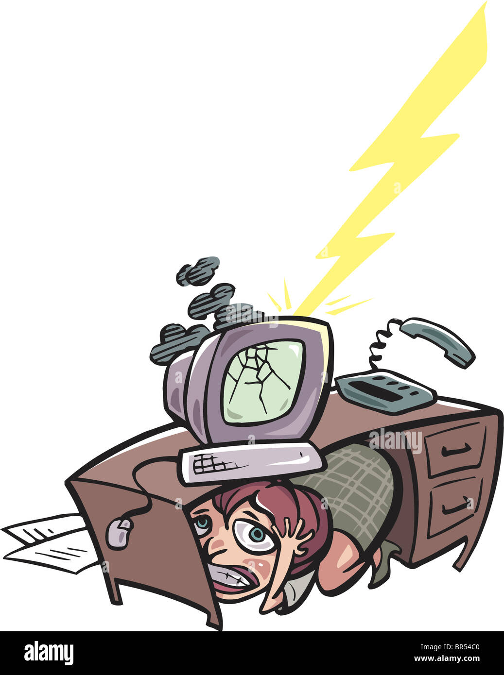 Office hiding under desk Cut Out Stock Images & Pictures - Alamy