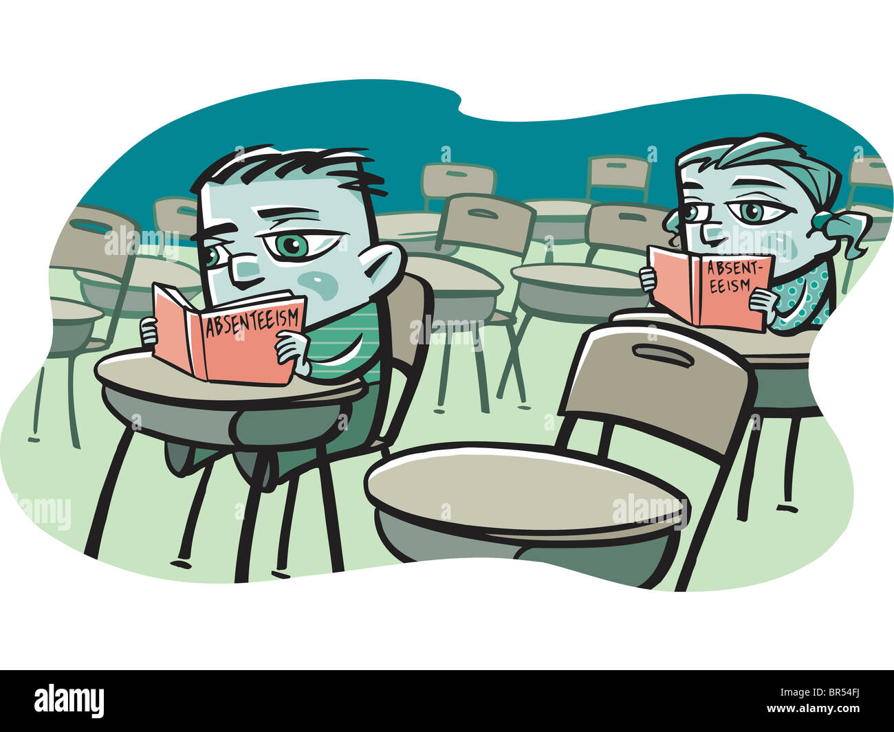Cartoon illustration two books hi-res stock photography and images - Alamy