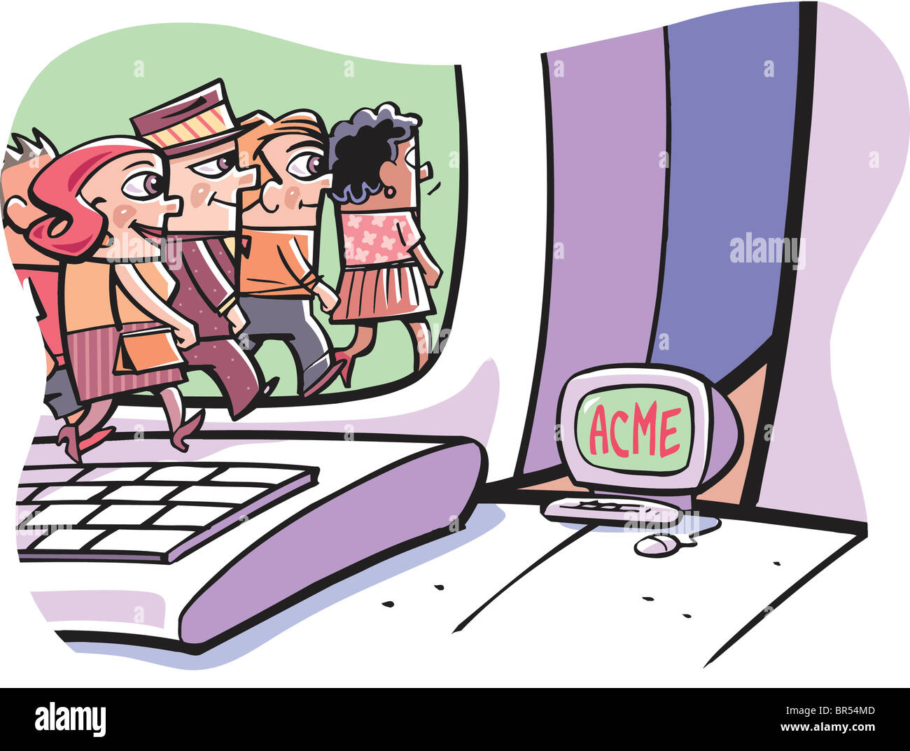 Illustrations Of People Walking High Resolution Stock Photography and ...