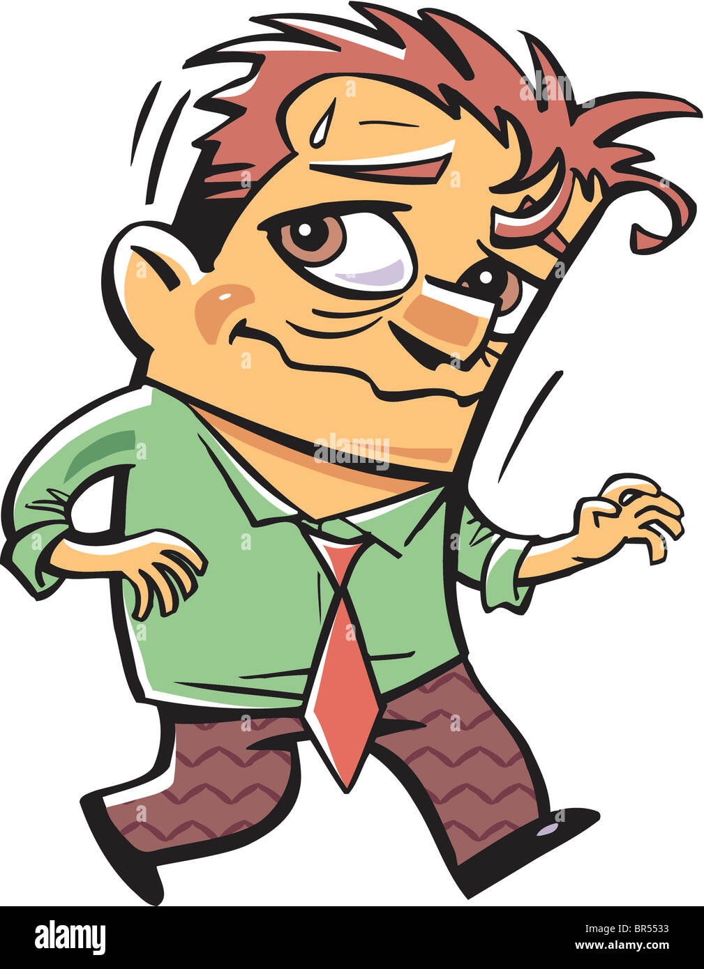 Drawing of a stressed businessman Stock Photo - Alamy