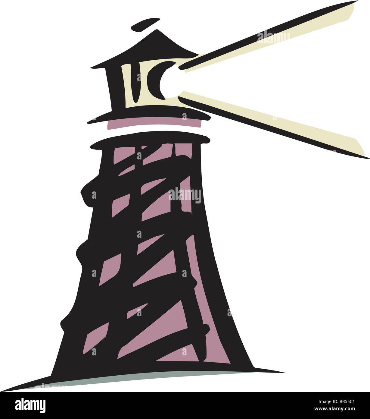 A cartoon drawing of a light house Stock Photo - Alamy