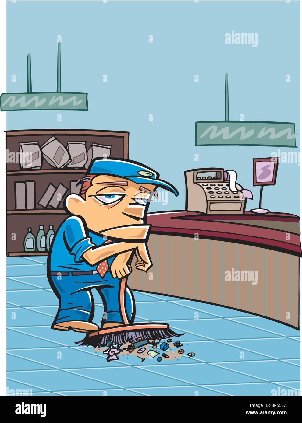 Cashier shop unhappy hi-res stock photography and images - Alamy