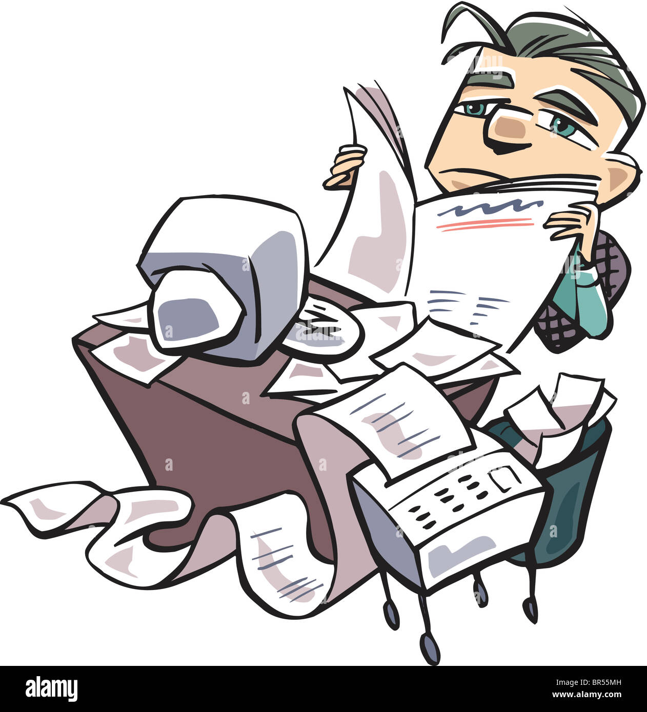 Busy Office Worker Clipart