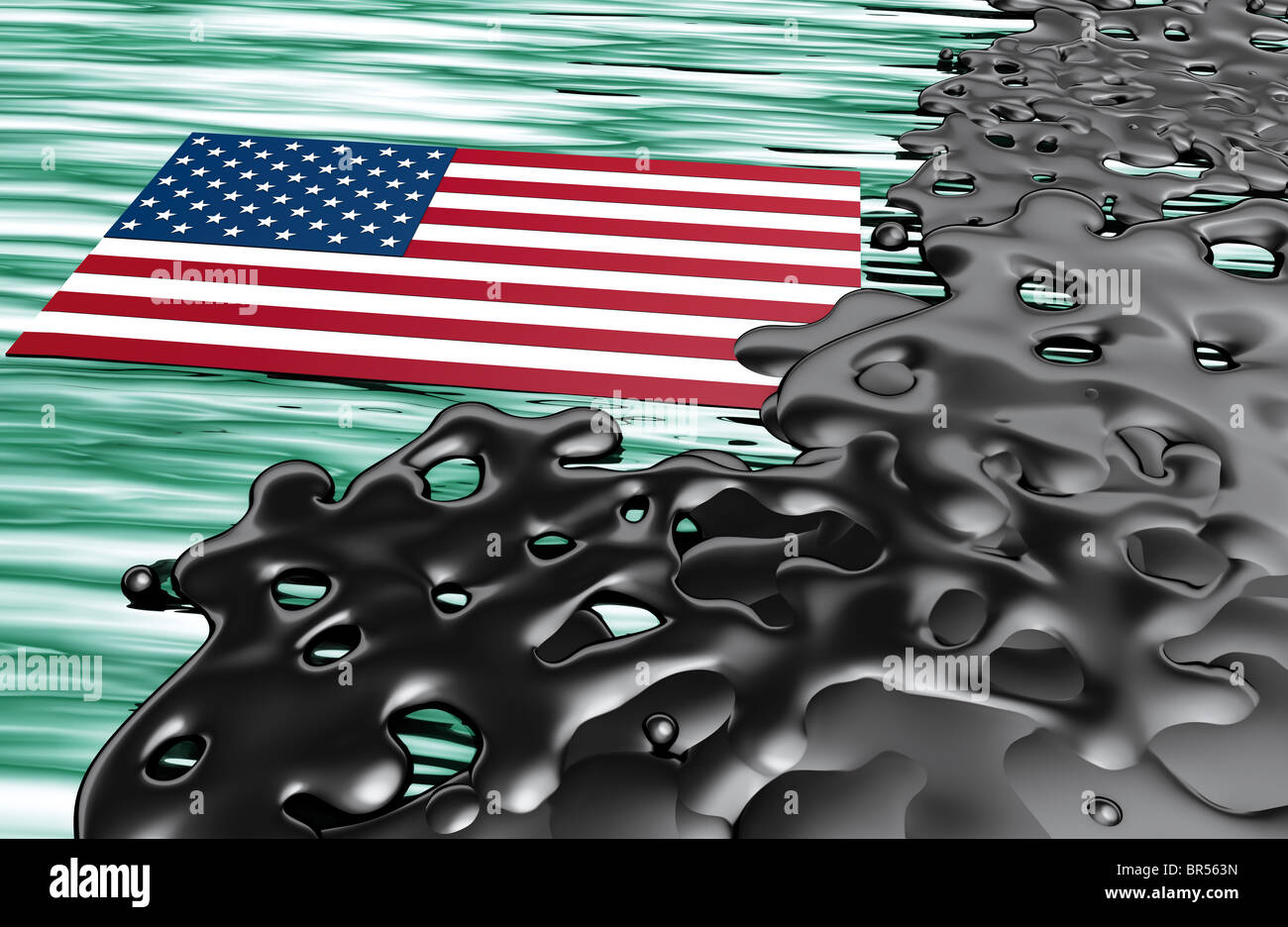 American flag and oil Stock Photo - Alamy