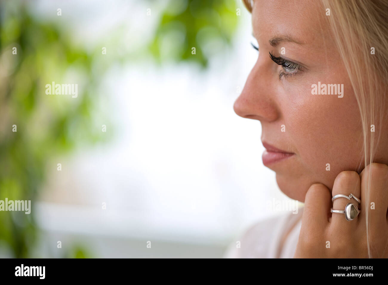 Close up Profile of Woman Stock Photo - Alamy