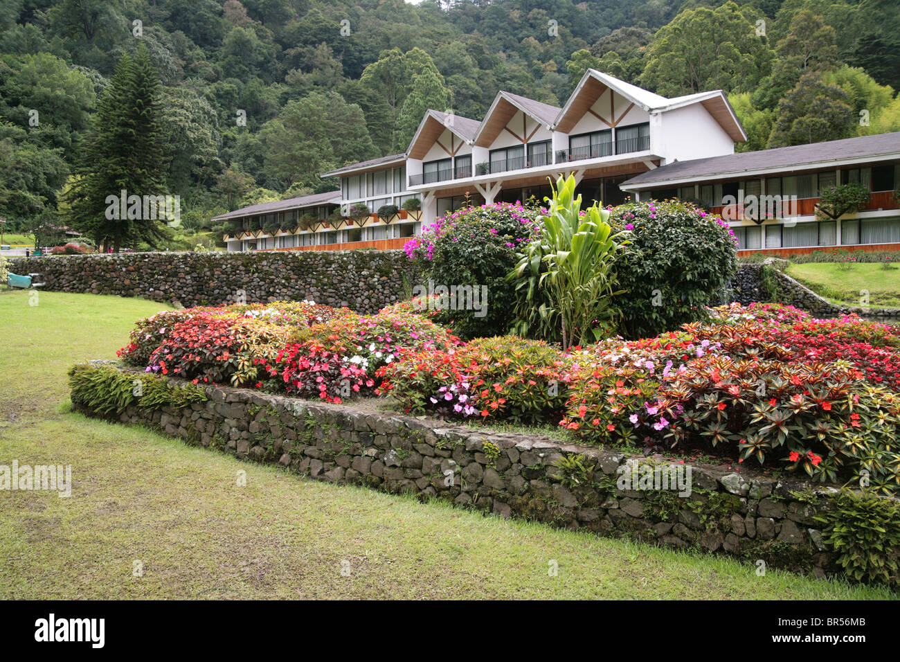 Bambito Hotel at Bambito, Chiriqui, Panama. View of the gardens and ...