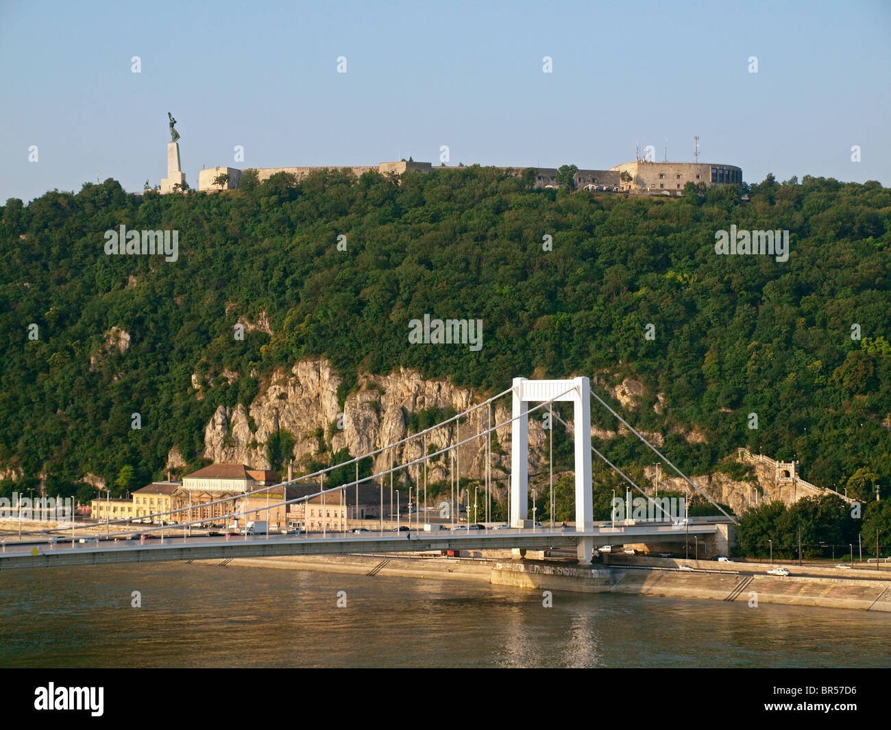 Elizabeth Bridge, Gellért Hill, The Citadel. Budapest, Hungary Stock ...