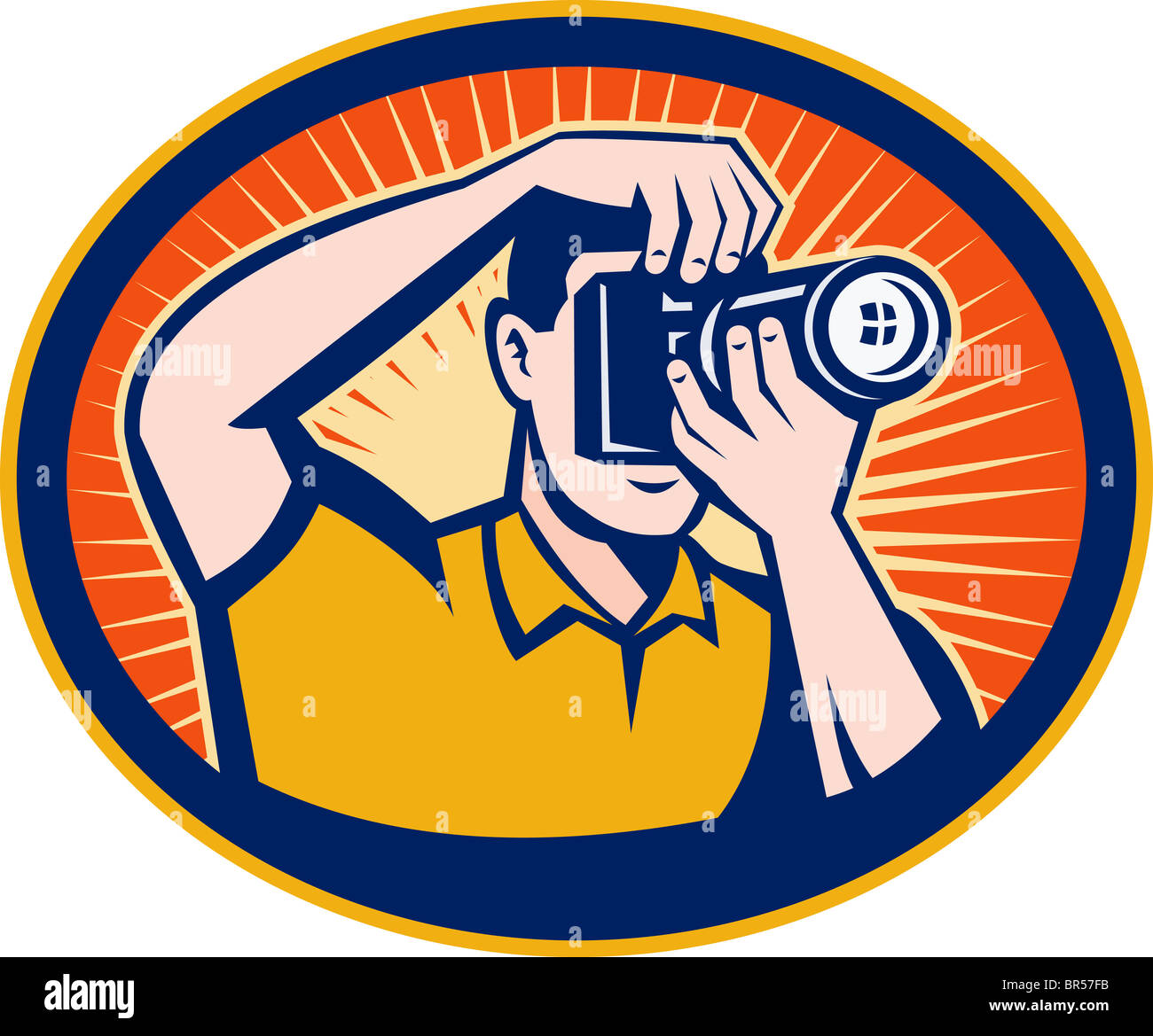 illustration of a Photographer with DSLR digital camera set inside an ...