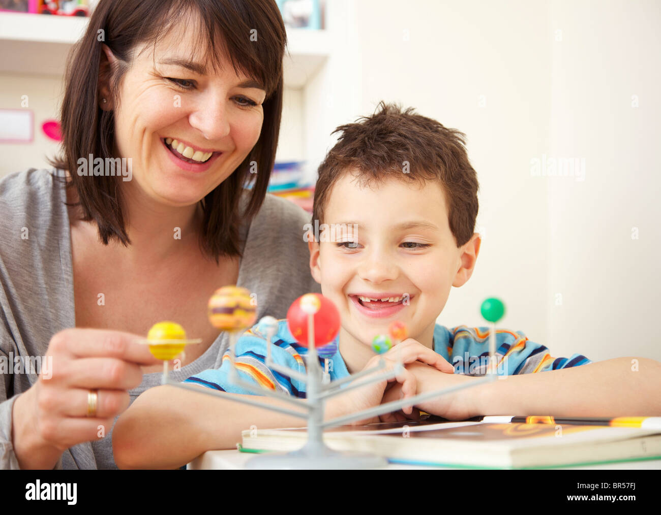 Mother child bonding doing project hi-res stock photography and images ...