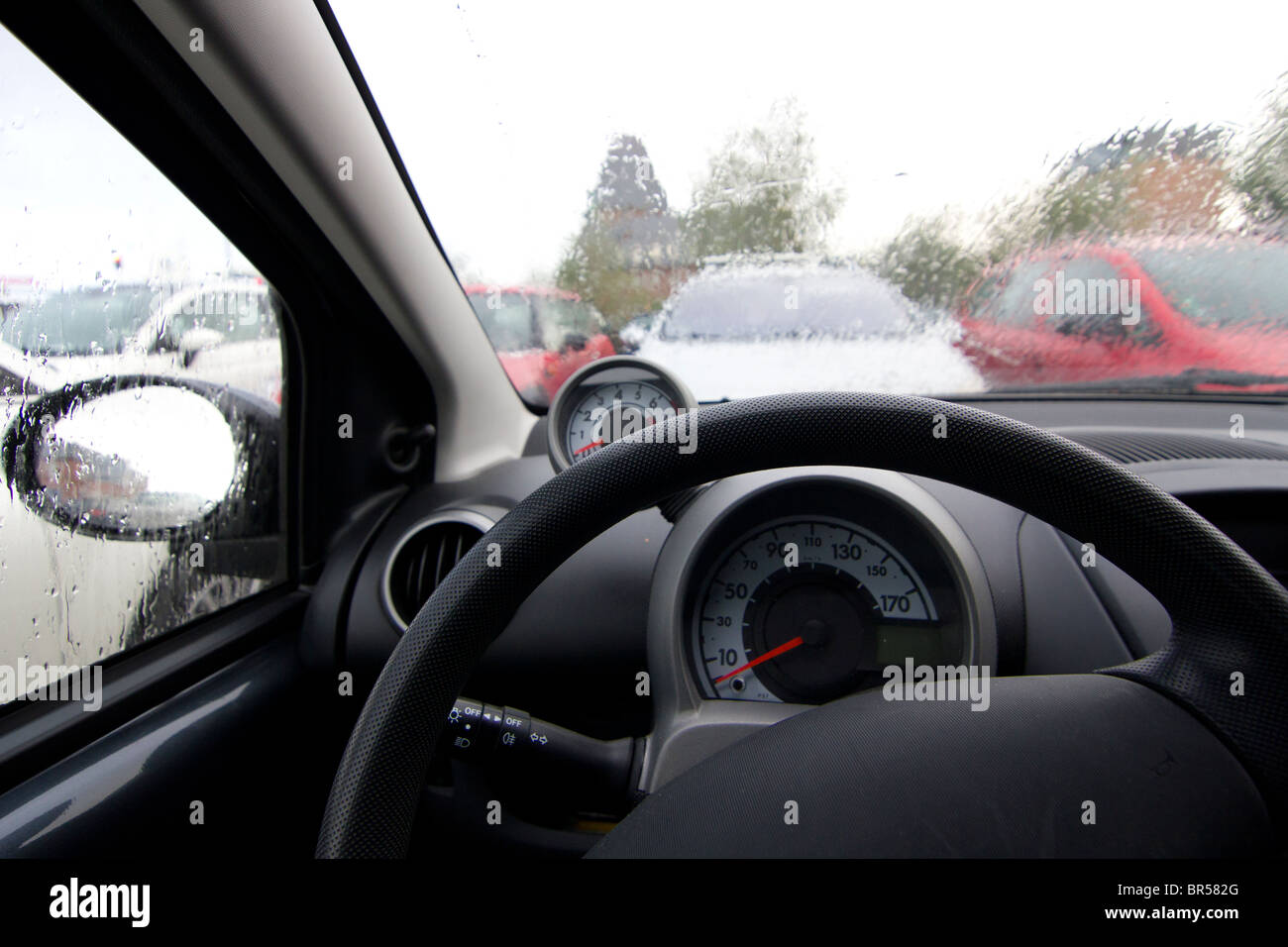 The interior of a car in traffic Stock Photo - Alamy