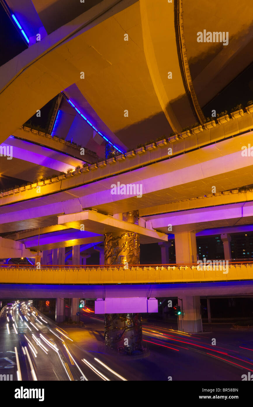 Night view of high path, Shanghai, China Stock Photo - Alamy