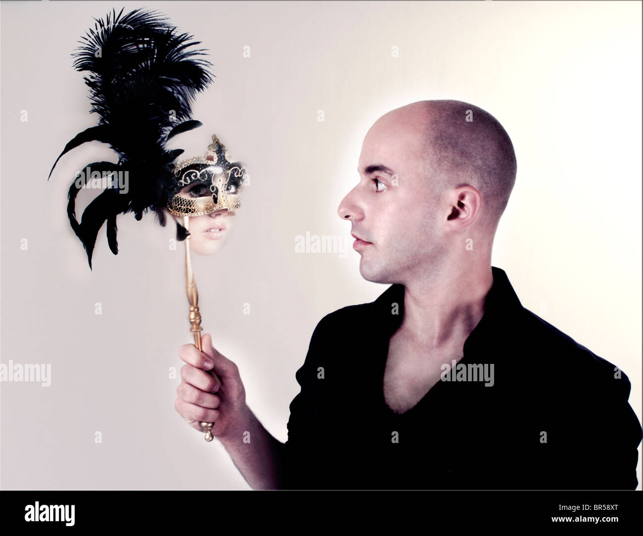 Young man face mask Cut Out Stock Images & Pictures - Alamy