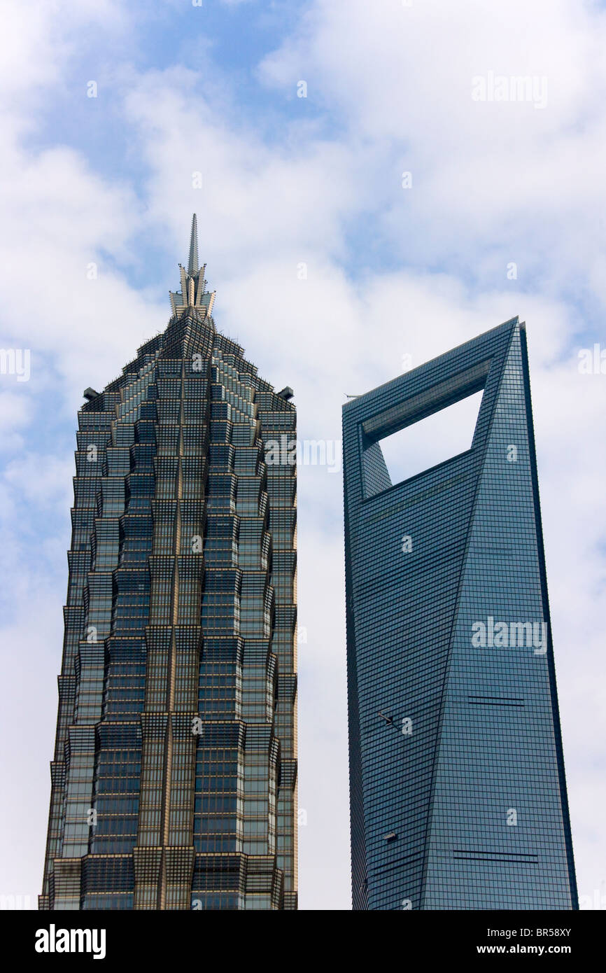 World Finance Center and Jinmao Building, Pudong, Shanghai, China Stock ...