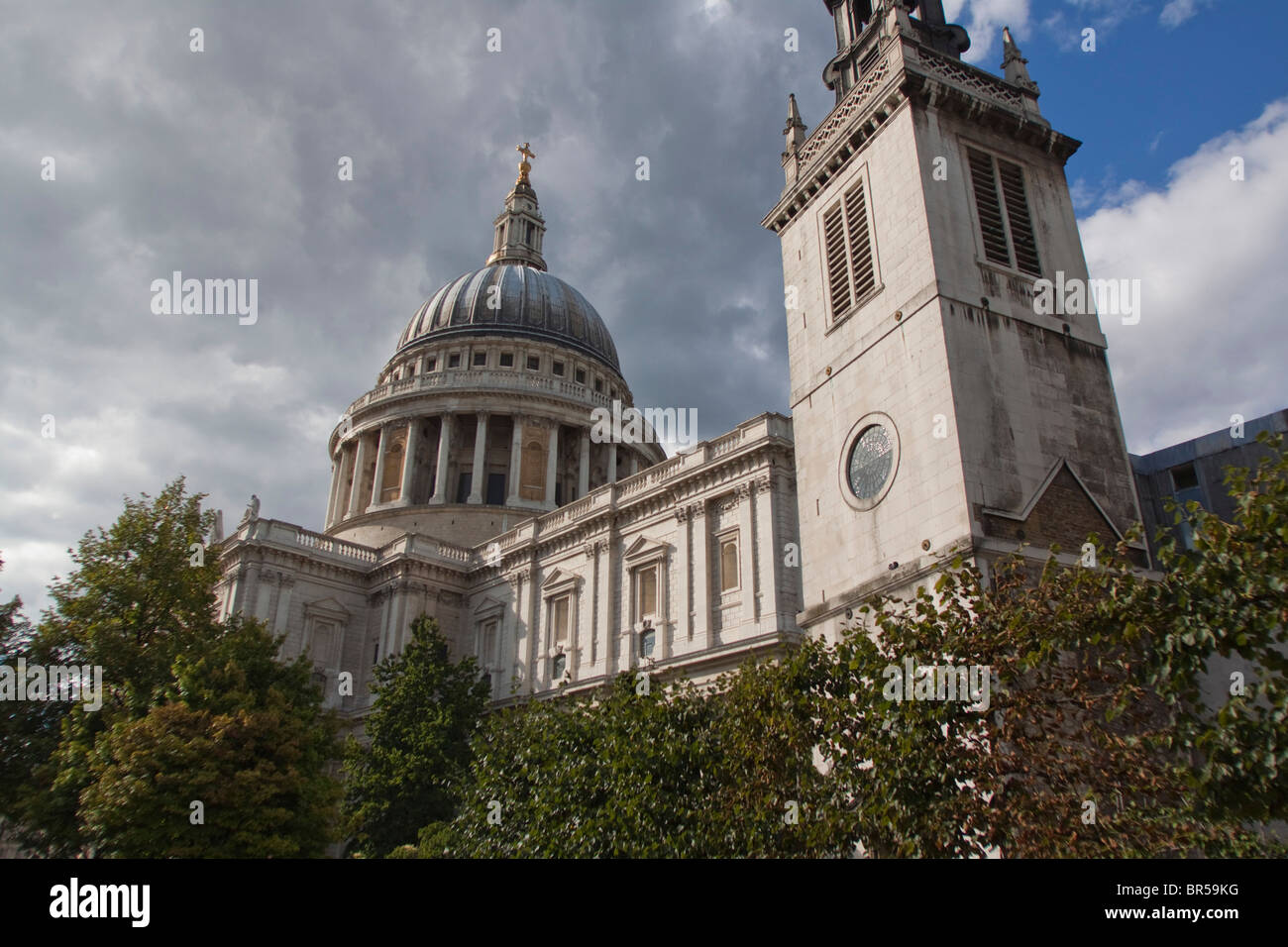 St Paul's cathedral and its dome seen from south east, London England ...
