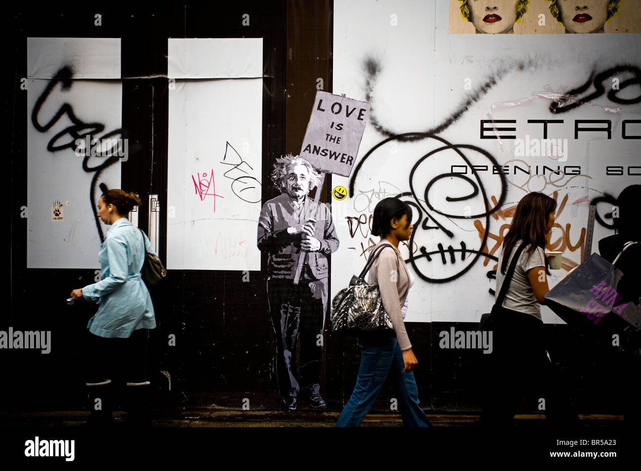 A street art installation of Albert Einstein Stock Photo - Alamy