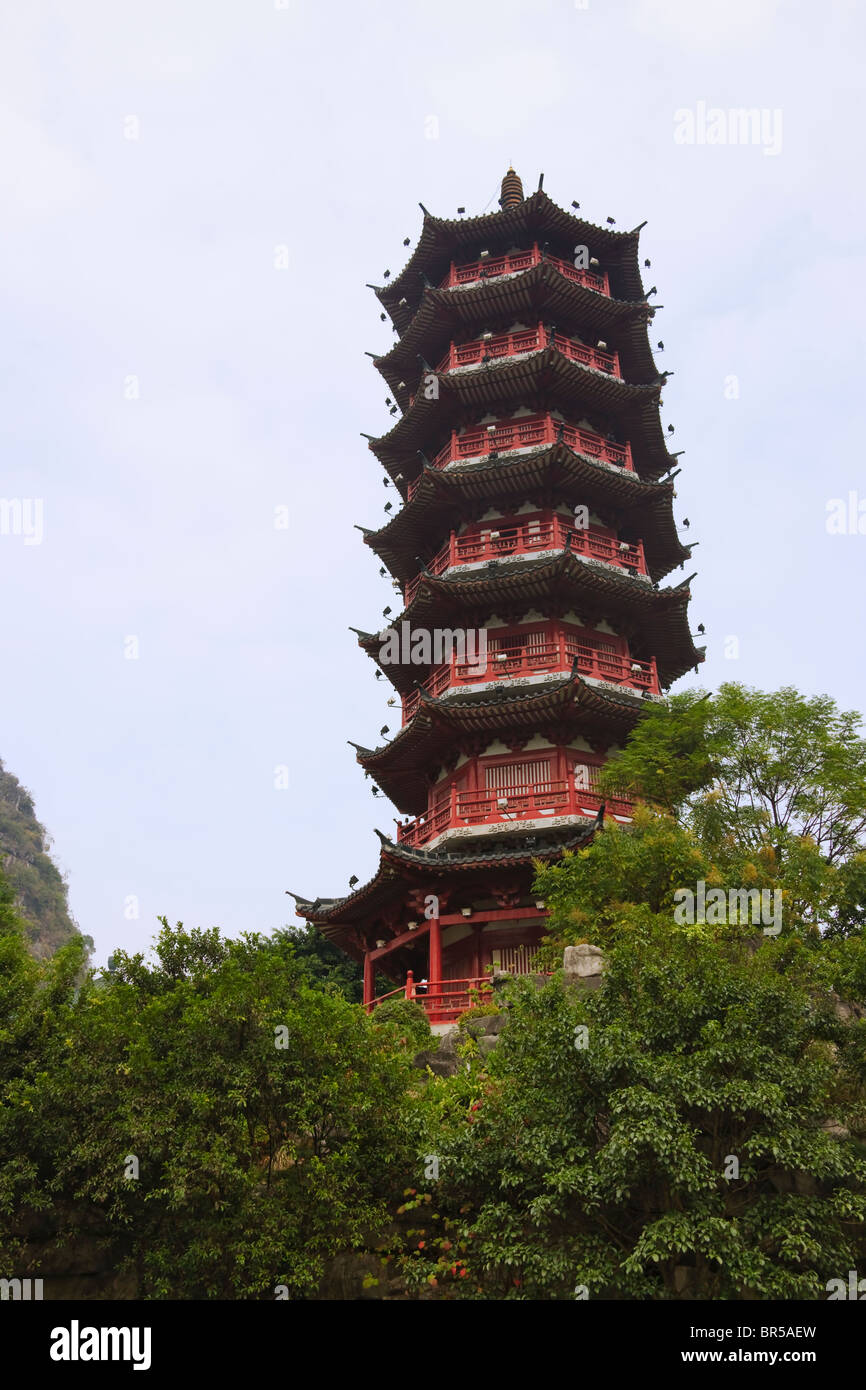Sun Pagoda (also called Golden Pagoda) with traditional architecture in ...
