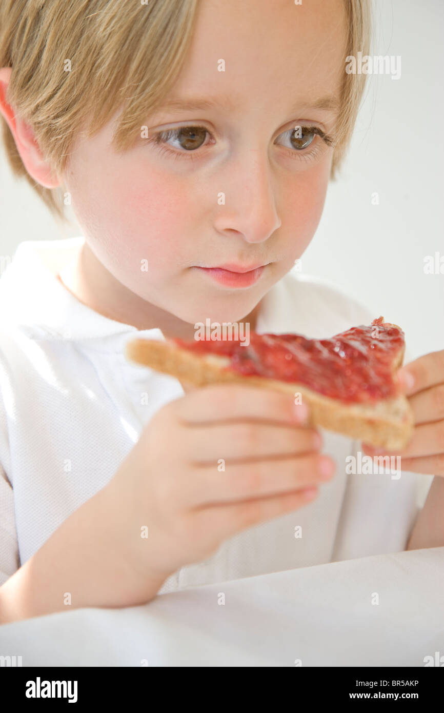 Boy Eating Slice Bread Jam High Resolution Stock Photography and Images ...