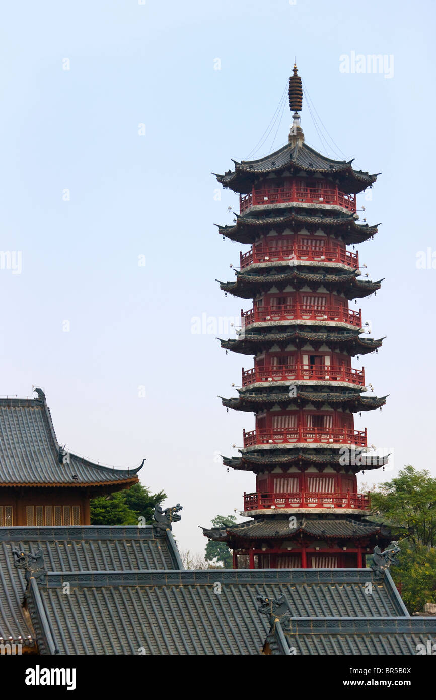 Sun Pagoda (also called Golden Pagoda) with traditional architecture in ...