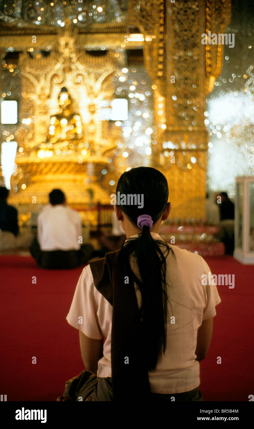 Burmese woman praying, Burma, Myanmar, Asia Stock Photo - Alamy