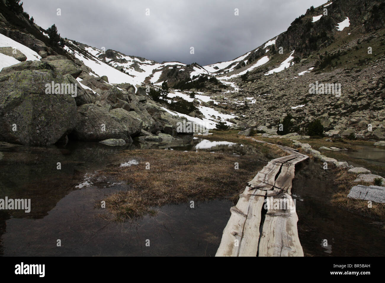 Ascent to the Portarro d'Espot pass on Pyrenean traverse in the Sant ...