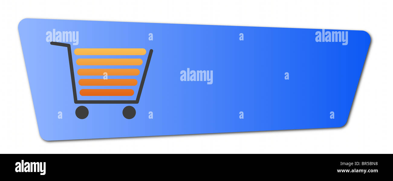 Blue shopping cart button Stock Photo - Alamy