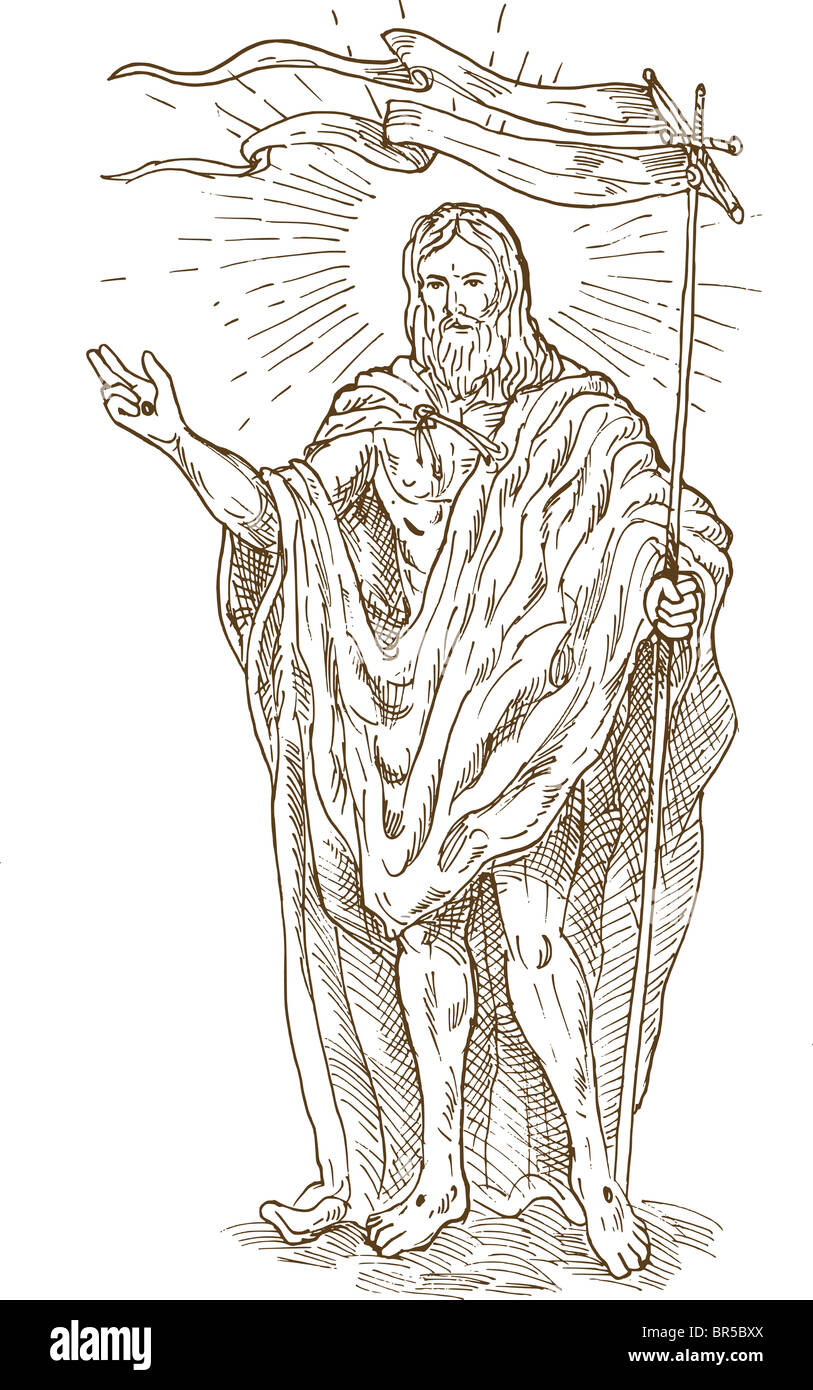 Illustration of the The Risen or Resurrected Jesus Christ standing with ...