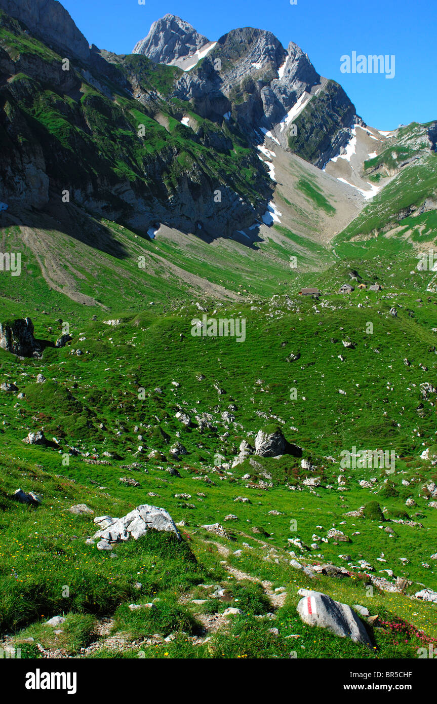 Hiking area Appenzellerland, Mt. Altmann, Alpstein mountain range ...