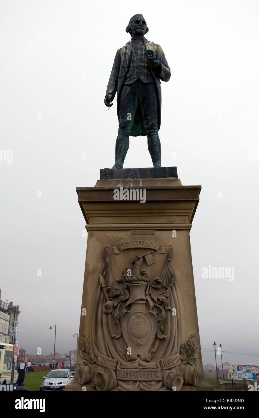 Statue to Captain James Cook at Whitby, North Yorkshire, England Stock ...