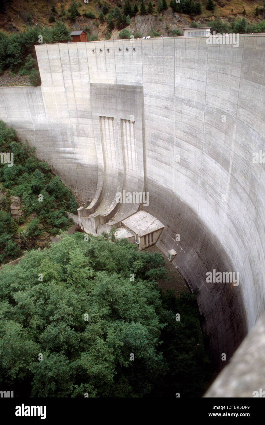 dam Germany water control lake concrete steel strong large forest river ...