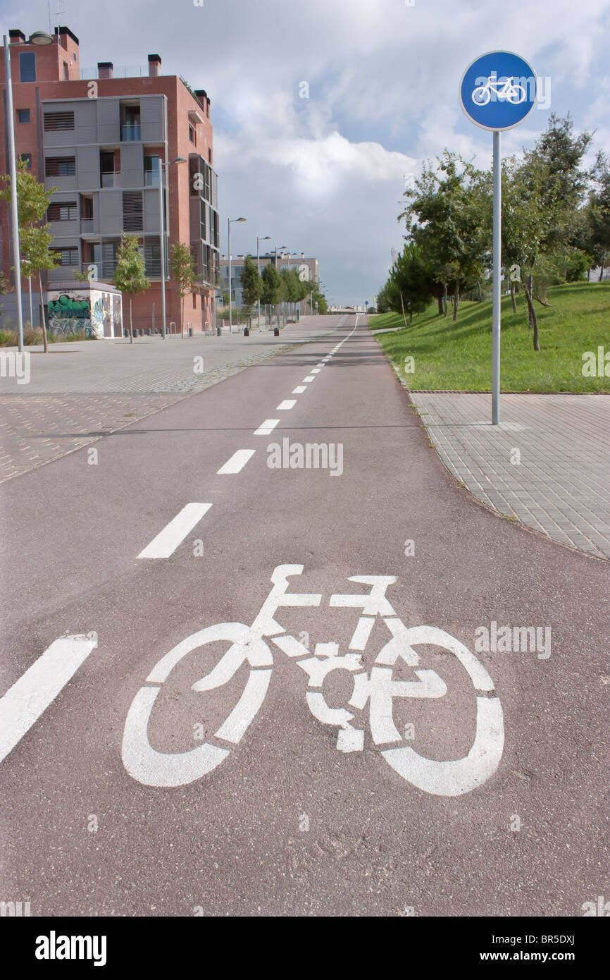 Bicycle sing, Bike lane in the city, urban transport, ecological, sport ...