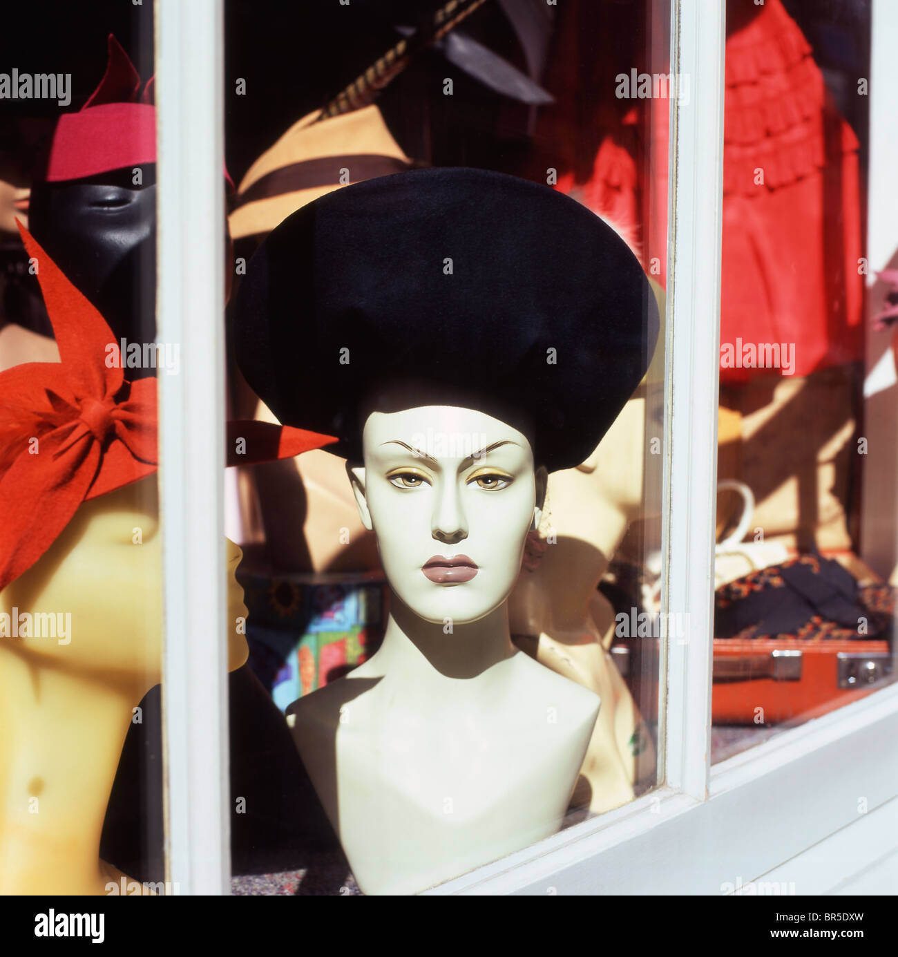 Vintage hat on mannequin in window display of This Shop Rocks in Brick ...