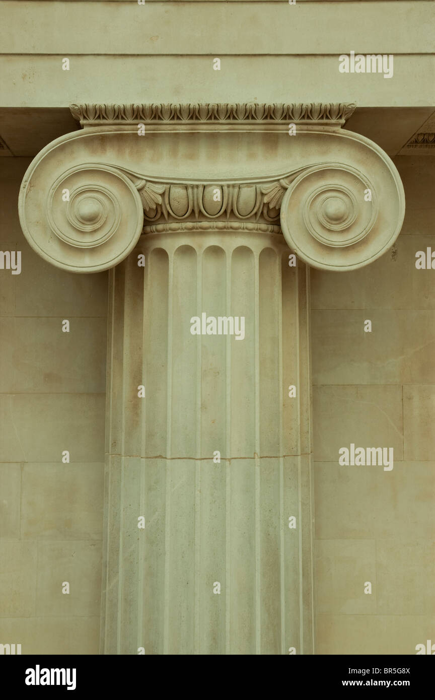 Detail of ionic column British Museum, London Stock Photo - Alamy