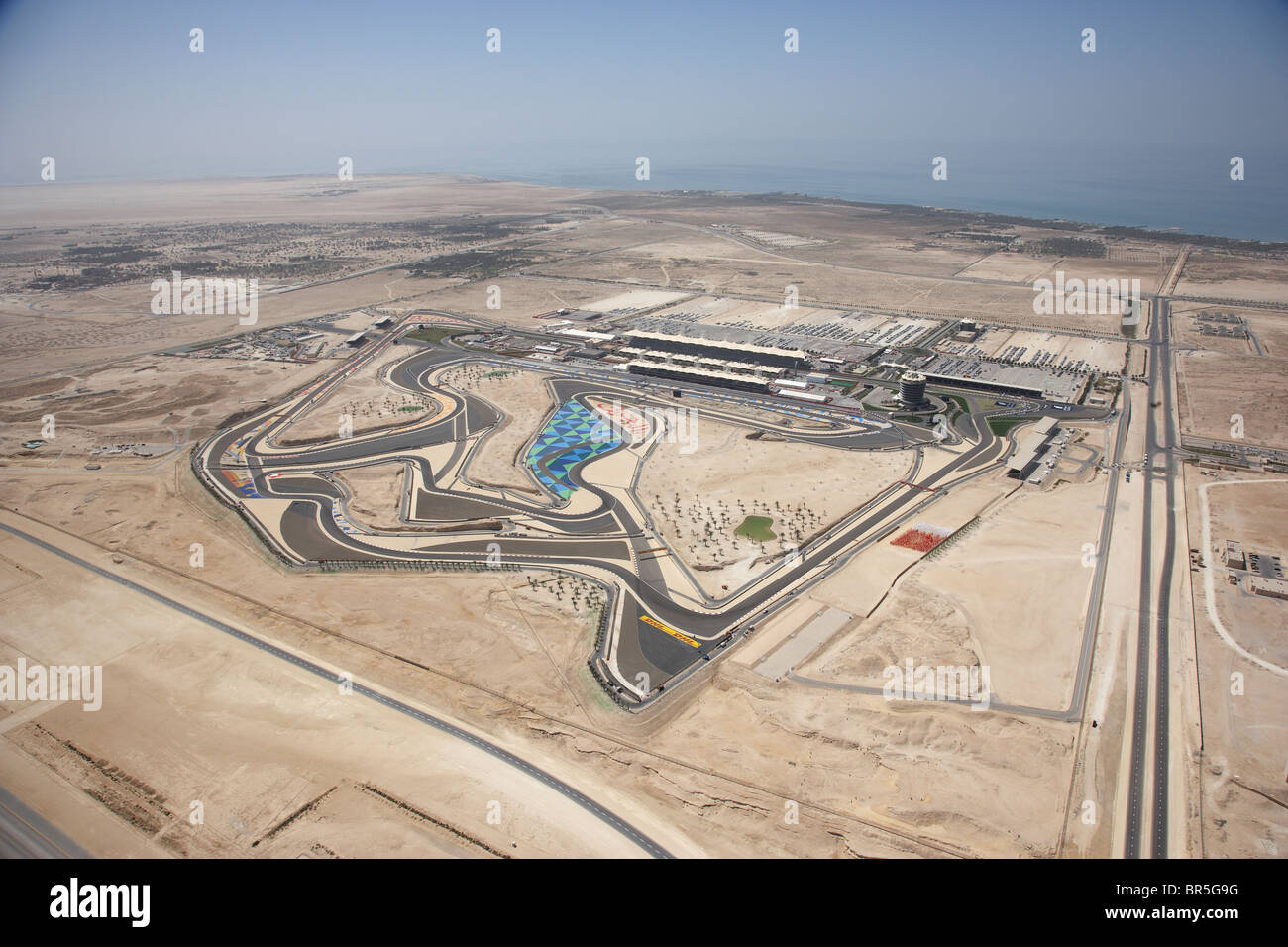 Aerial photo of the Bahrain International Circuit during the 2010 ...