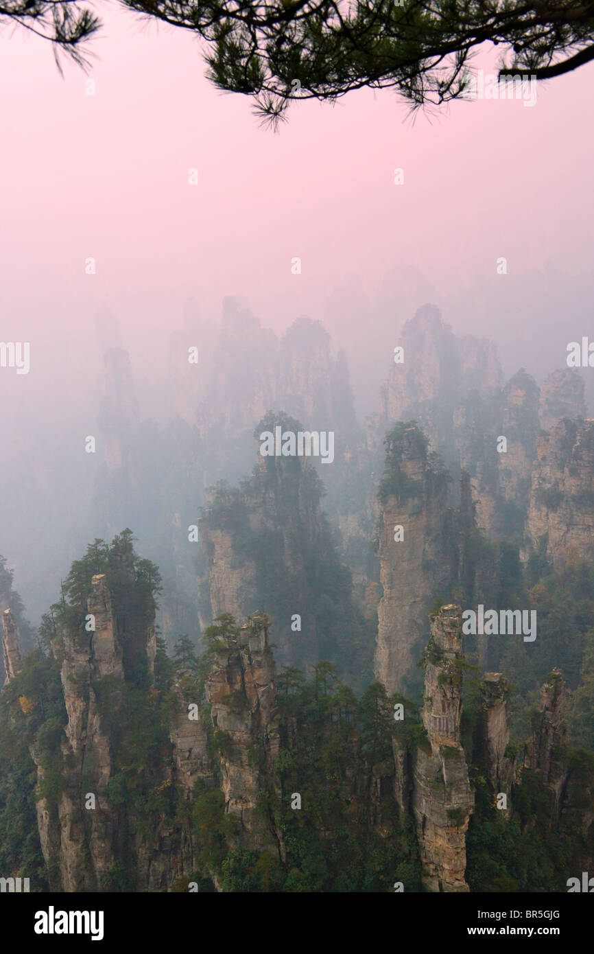 Sandstone peaks of Mt Tianzi (Son of Heaven Mountain), Wulingyuan ...